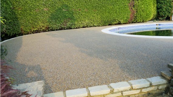 Resin Bound Stone driveway Swimming Pool Surround - Resin Driveways ARS